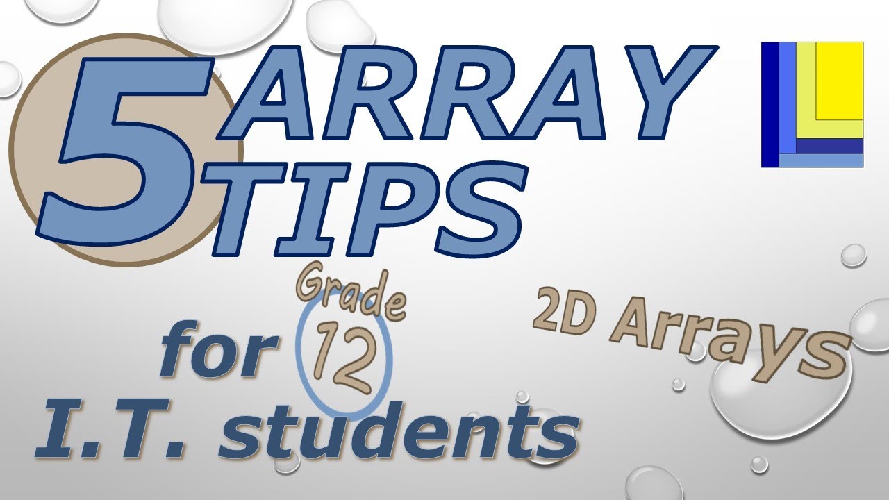 5 Array Tips For Grade 12 It Youtube