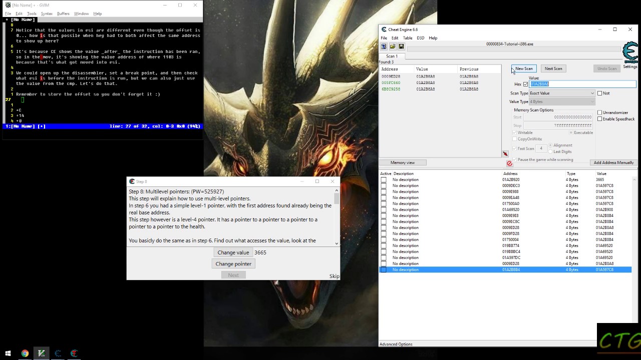 Cheat Engine Manually Finding Multilevel Pointers Youtube