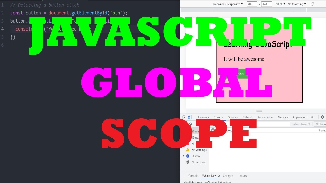 Javascript Tutorials Global Scope 37 Youtube