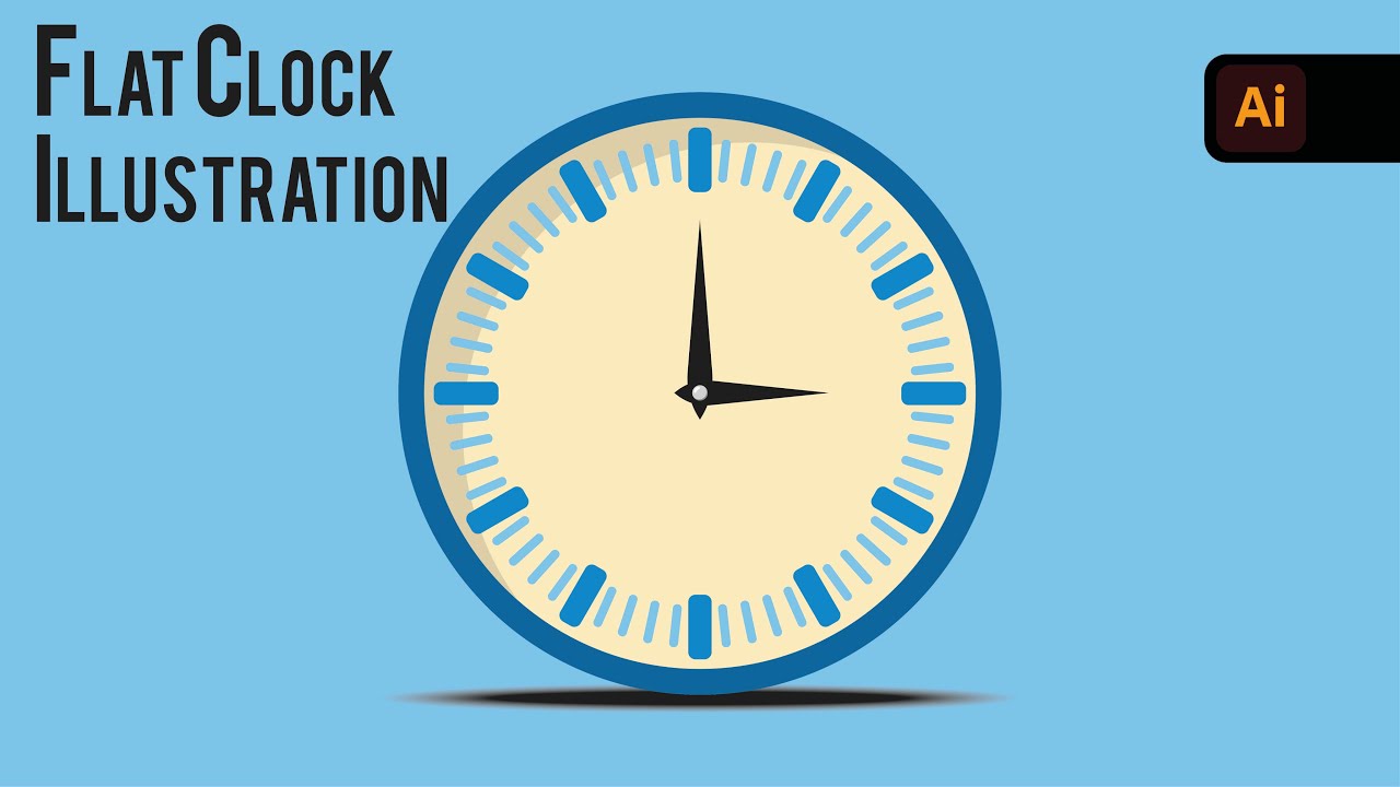 How To Design A Flat Clock In Adobe Illustrator Clock Illustration