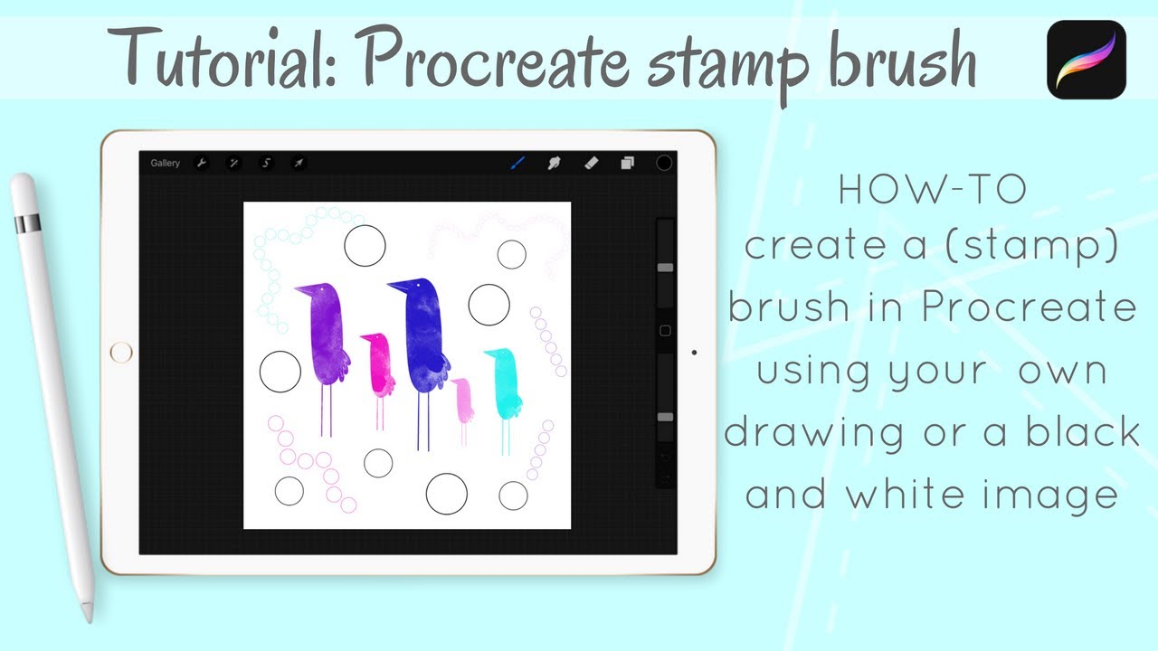 How To Create A Stamp Brush In Procreate Using Your Own Drawing Youtube