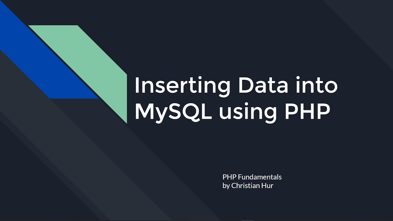 Php Insert Into Db Youtube
