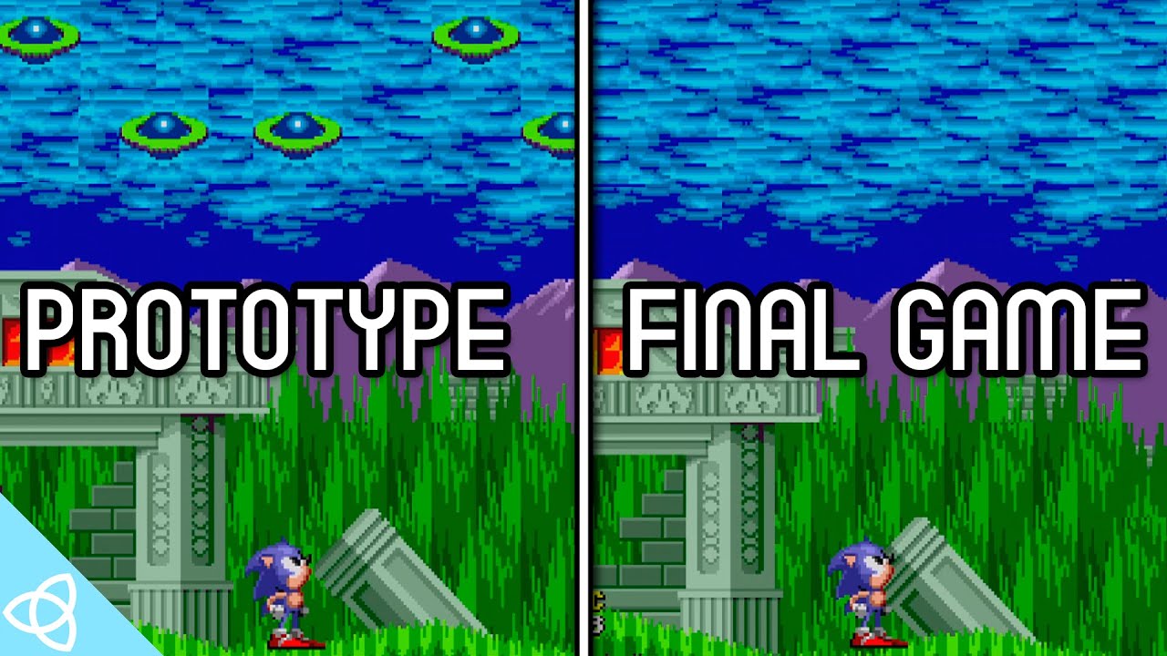 Sonic The Hedgehog Early Prototype Vs Final Version Side By Side