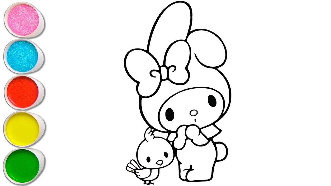 Art For Kids Cute My Melody Hello Kitty Drawing For Kids Painting