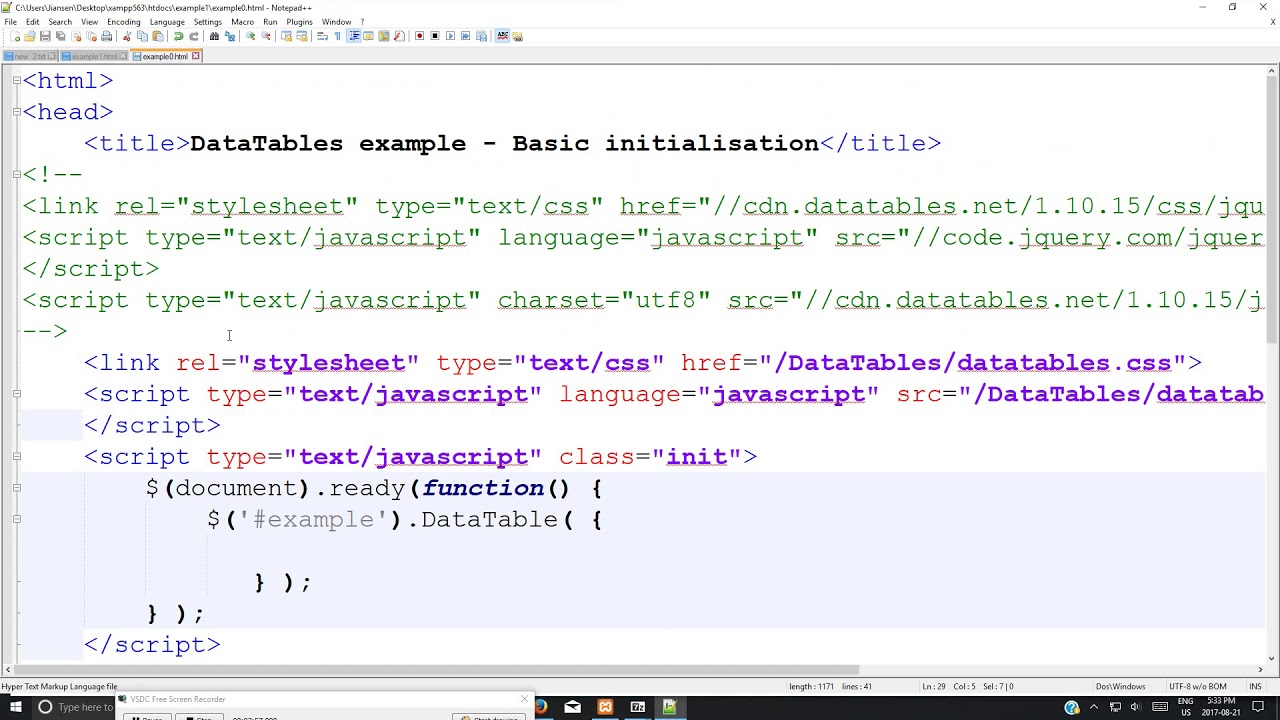 Datatables 1 Install Datatables Javascript Libraries At Local Youtube