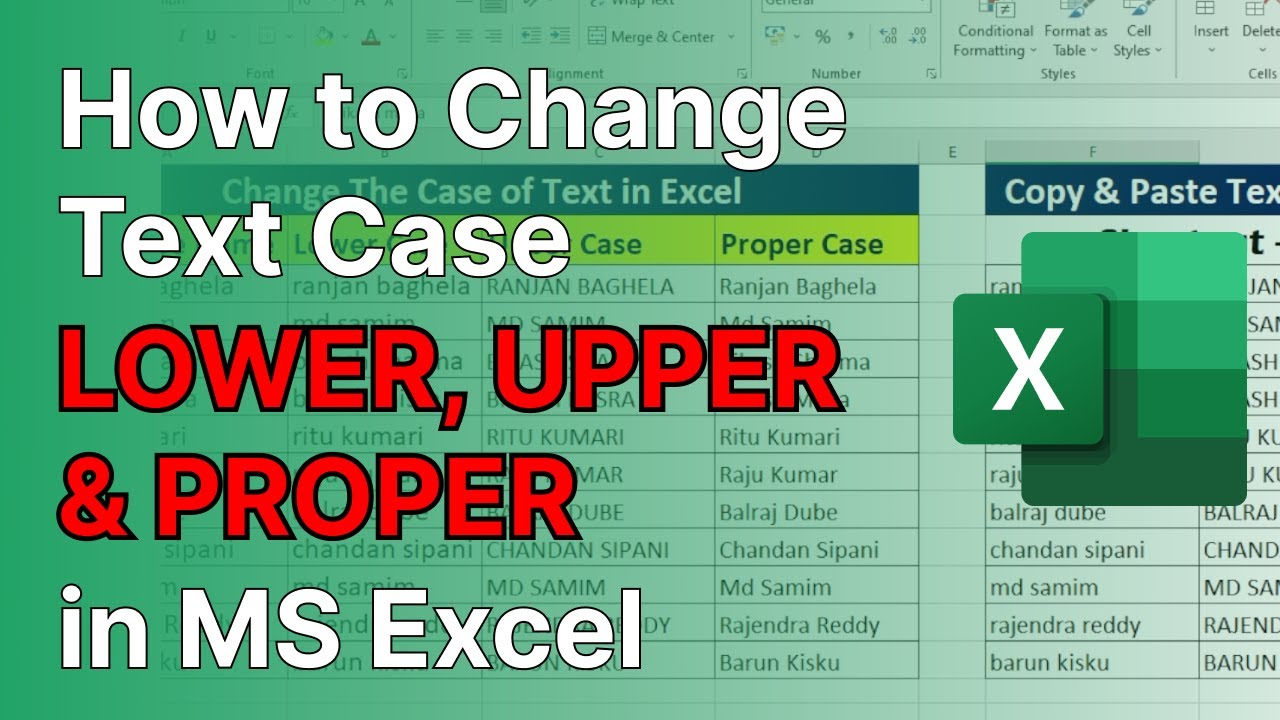 Change Text Case Lower Upper Proper In Ms Excel Convert Text Case