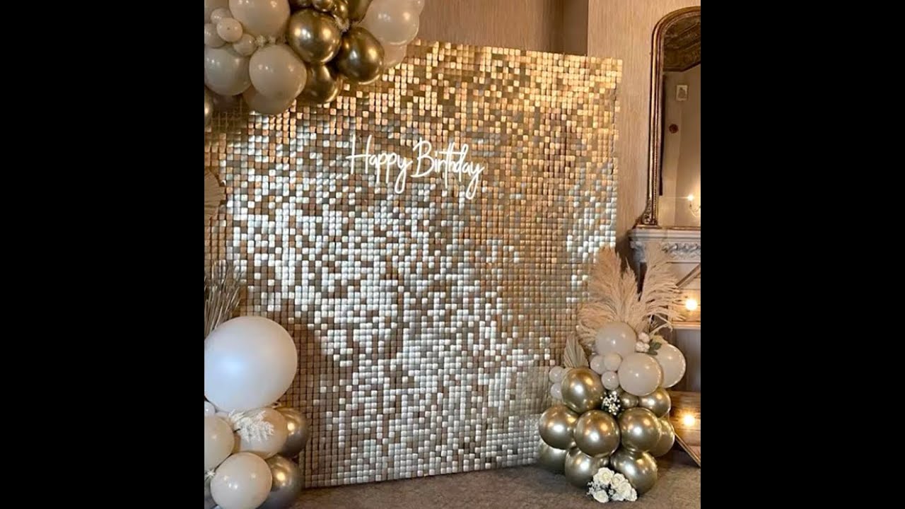 Light Gold Shimmer Wall Sequin Wall Backdrop Youtube