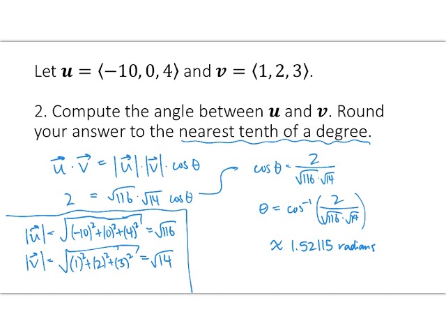 Vector Dot Product Examples