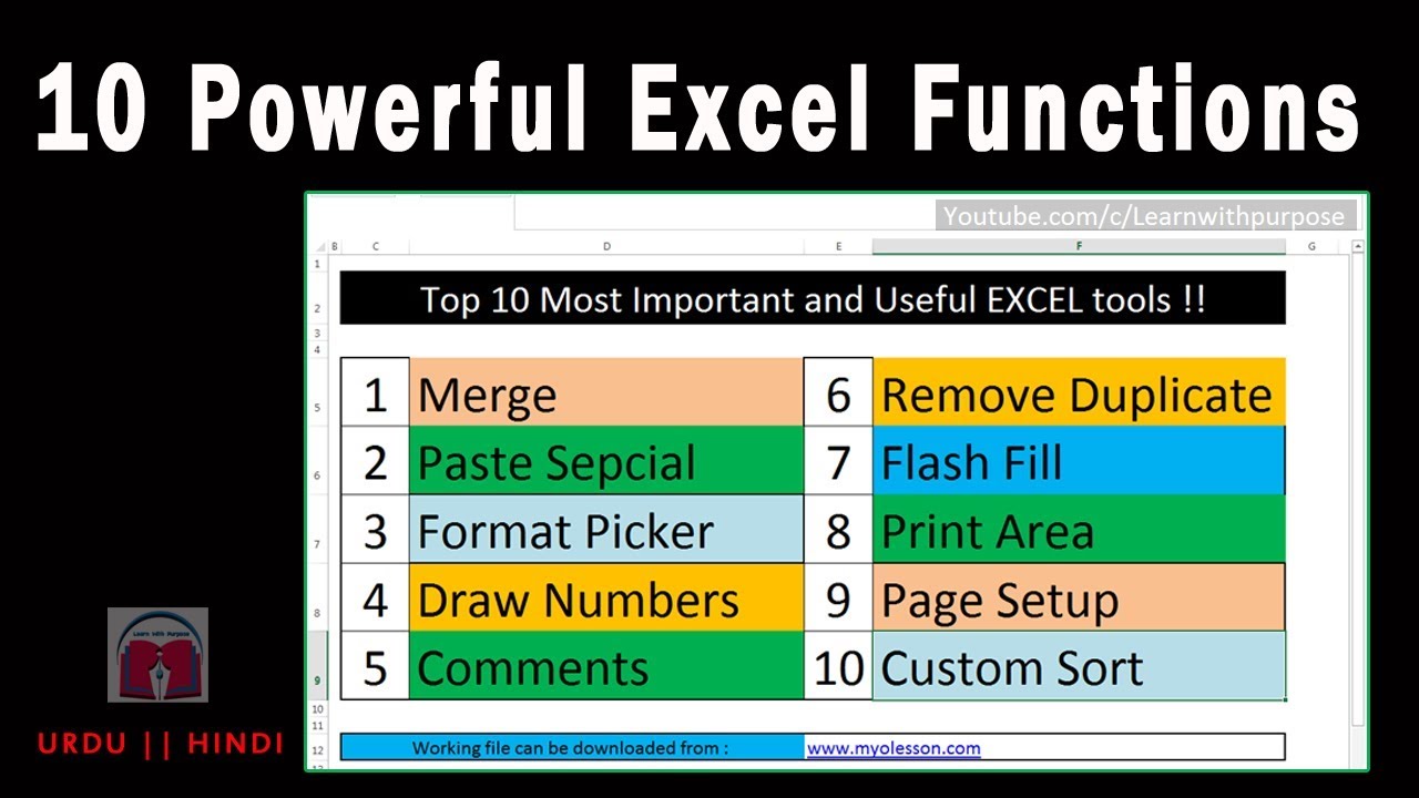 Excel Worksheet Functions Pdf