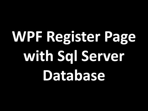 Register Page With Sql Server Database In Wpf Registration In Wpf