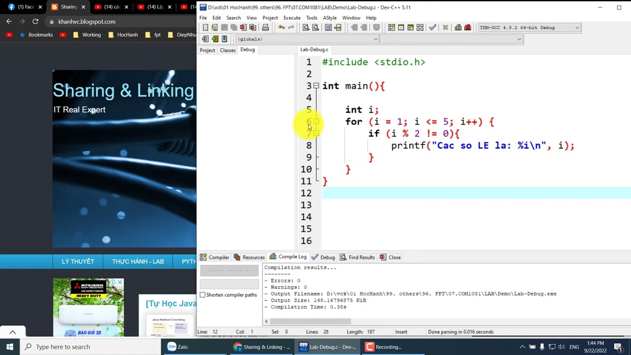 00 Debug Trong Dev C Youtube