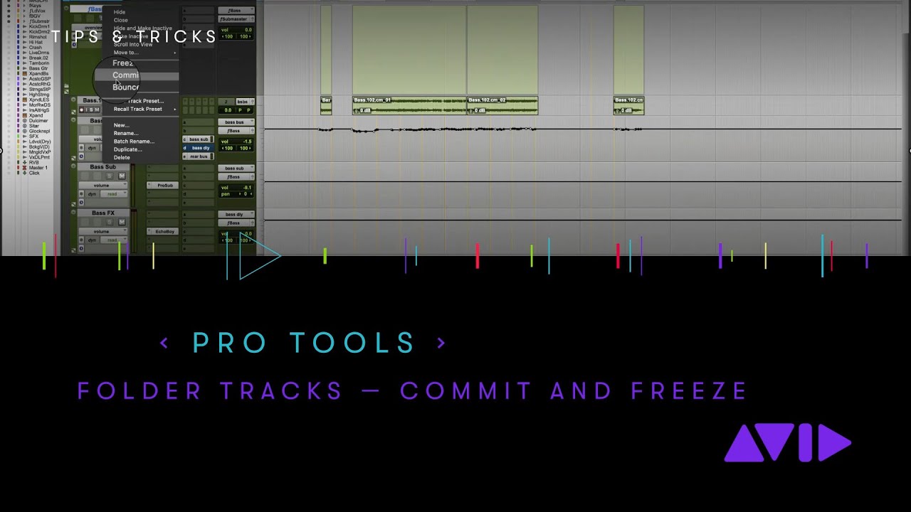Pro Tools Commit And Freeze With Folder Tracks Youtube