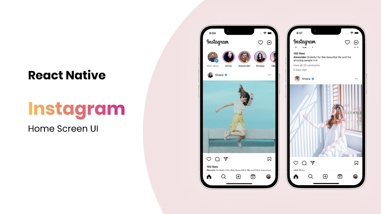 Instagram Home Screen Ui React Native Speed Code Youtube