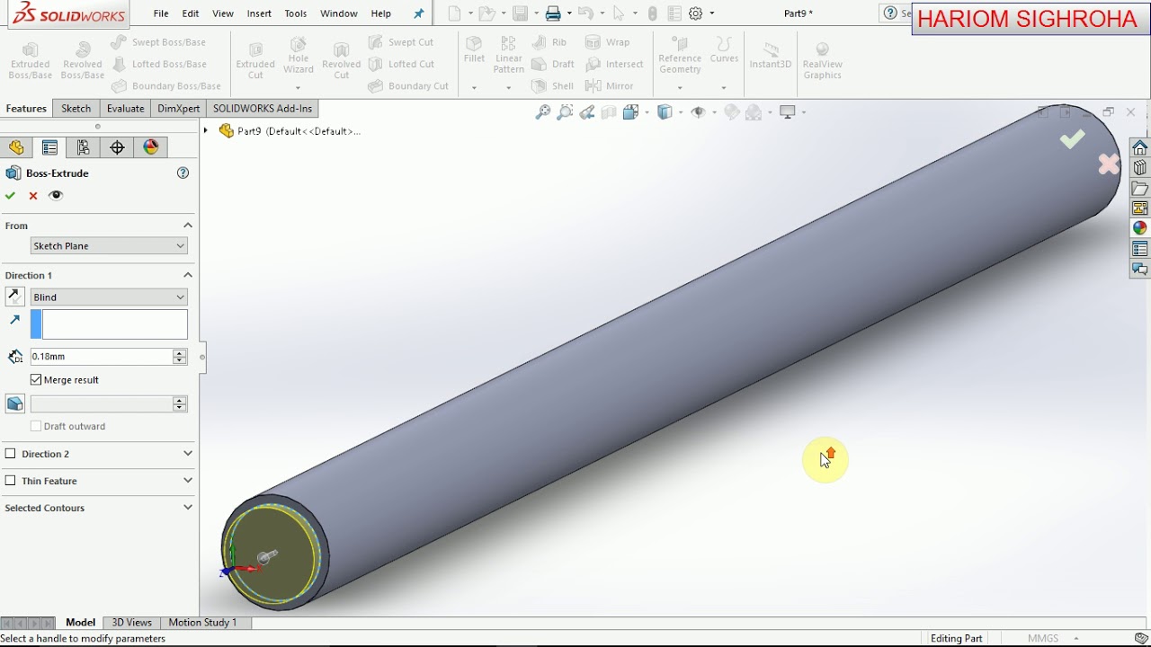 Solidworks Tutorial Shaft Youtube