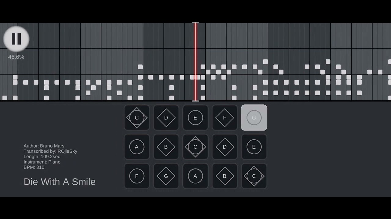 Sky Studio Sheet Die With A Smile Bruno Mars Youtube