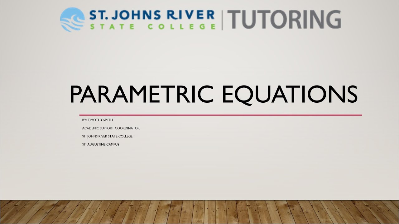 Parametric Equations Youtube