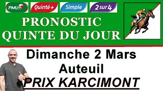 Pronostic Pmu Quinte Du Jour Samedi 15 Mars 2025 Auteuil Prix G C3 A9n
