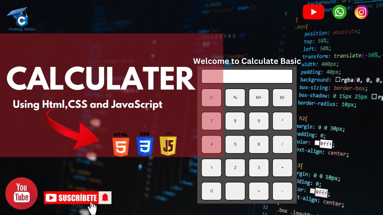 Creating A Calculator Using Html Css Javascript Youtube