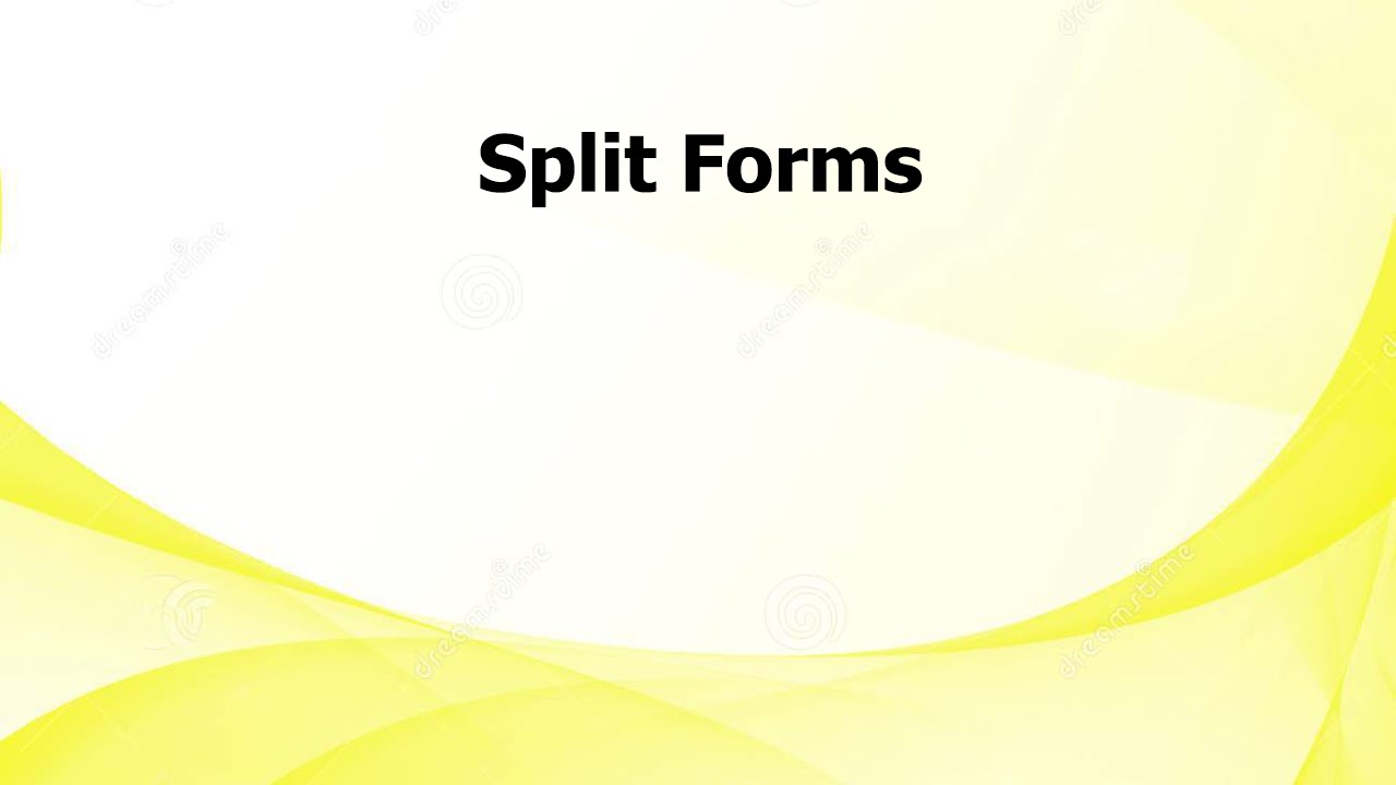 Al Split Forms Youtube