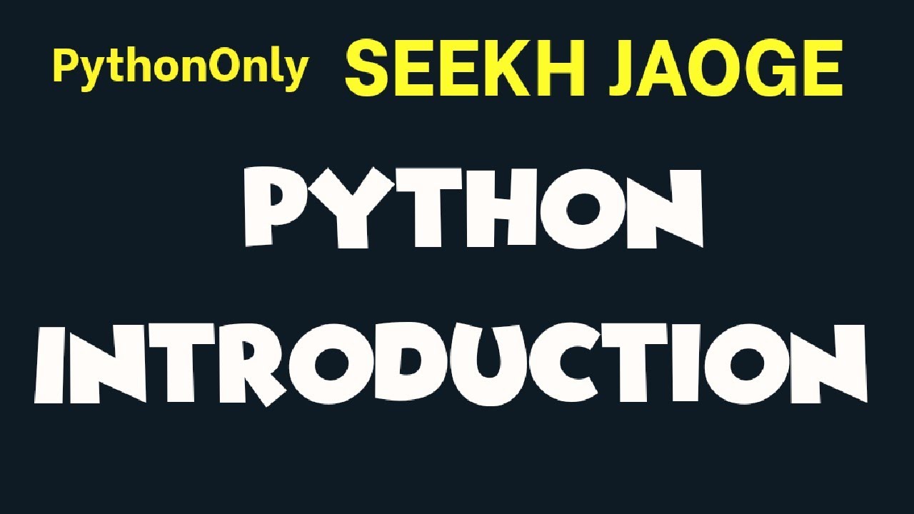 Lecture 1 Python Introduction In Hindi Youtube