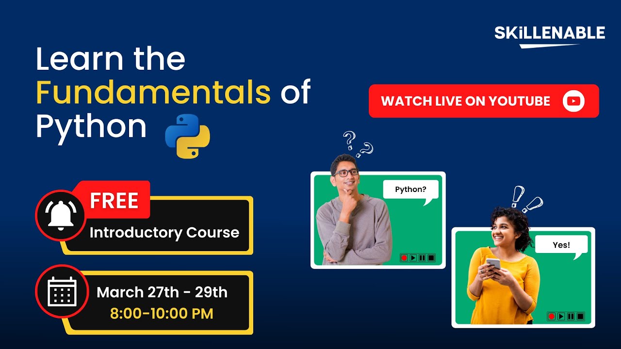 Free Fundamentals Of Python Course Day 2 3 Skillenable Youtube