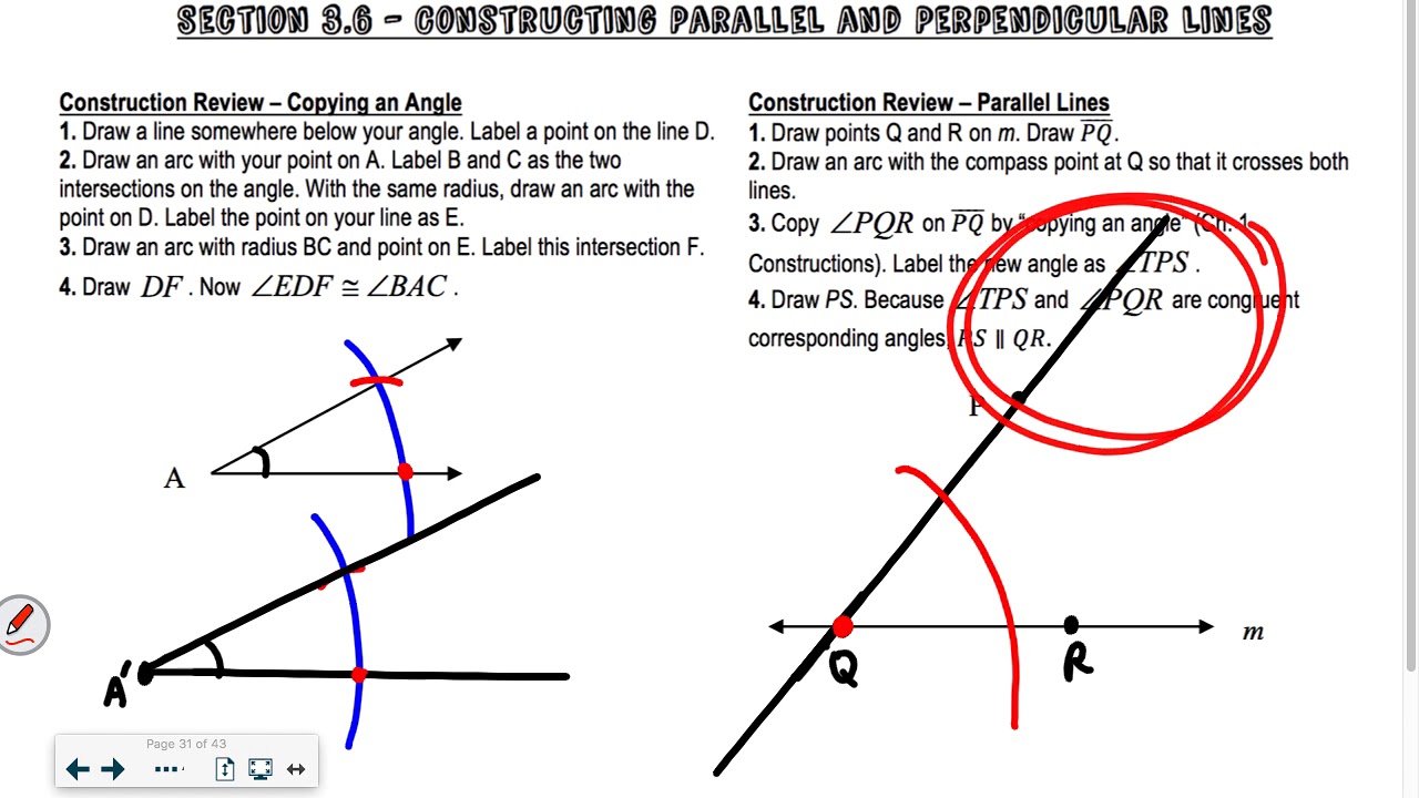 Section 3 6 Geometry Constructing Parallel And Perpendicular Lines