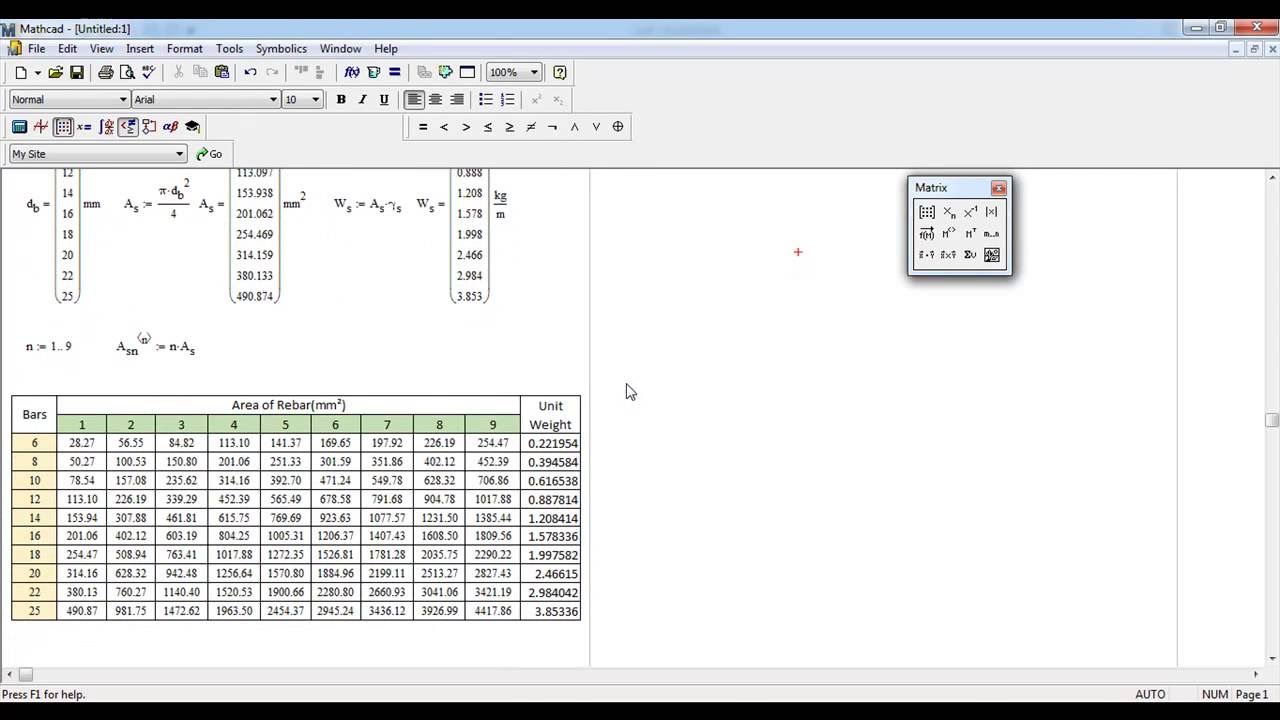 Mathcad Input Mathcad Data To Excel Civil Engineering Youtube