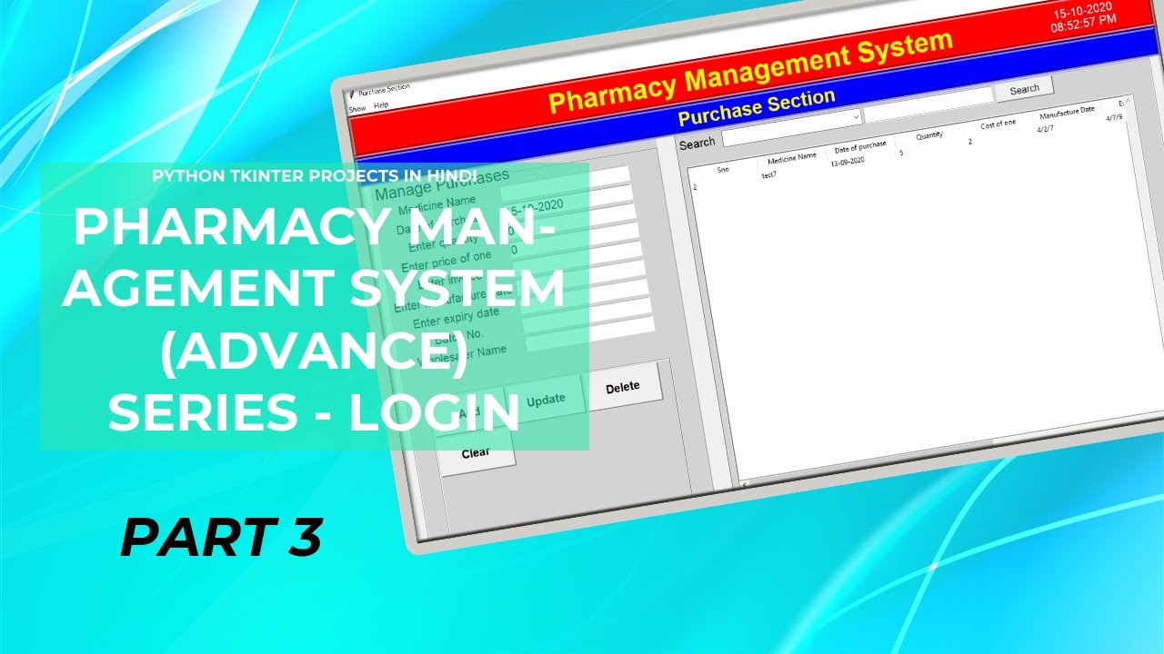 Pharmacy Management System Advance With Database Login Part 3