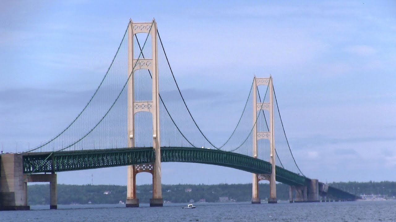 Driving Across The Mackinac Bridge Michigan Youtube