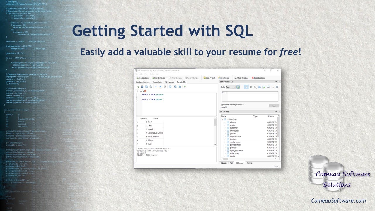 Getting Started With Sql Using Sqlite Youtube