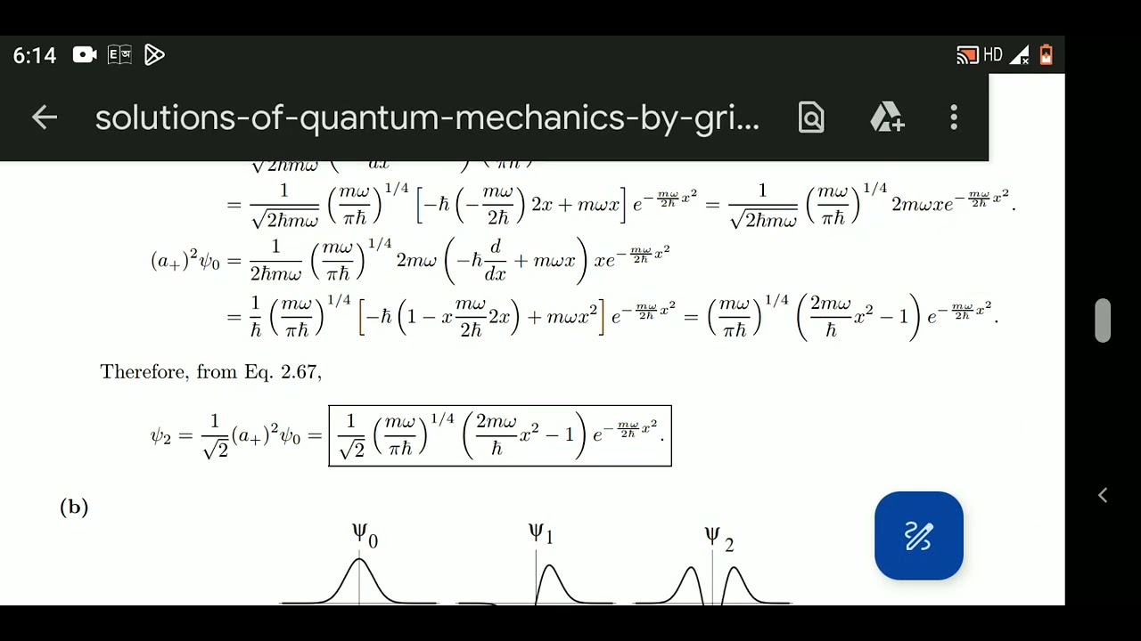 Griffith Quantum Mechanics Solutions 2 10 Youtube