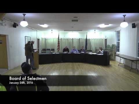 Board Of Selectmen 01 26 2016 Youtube