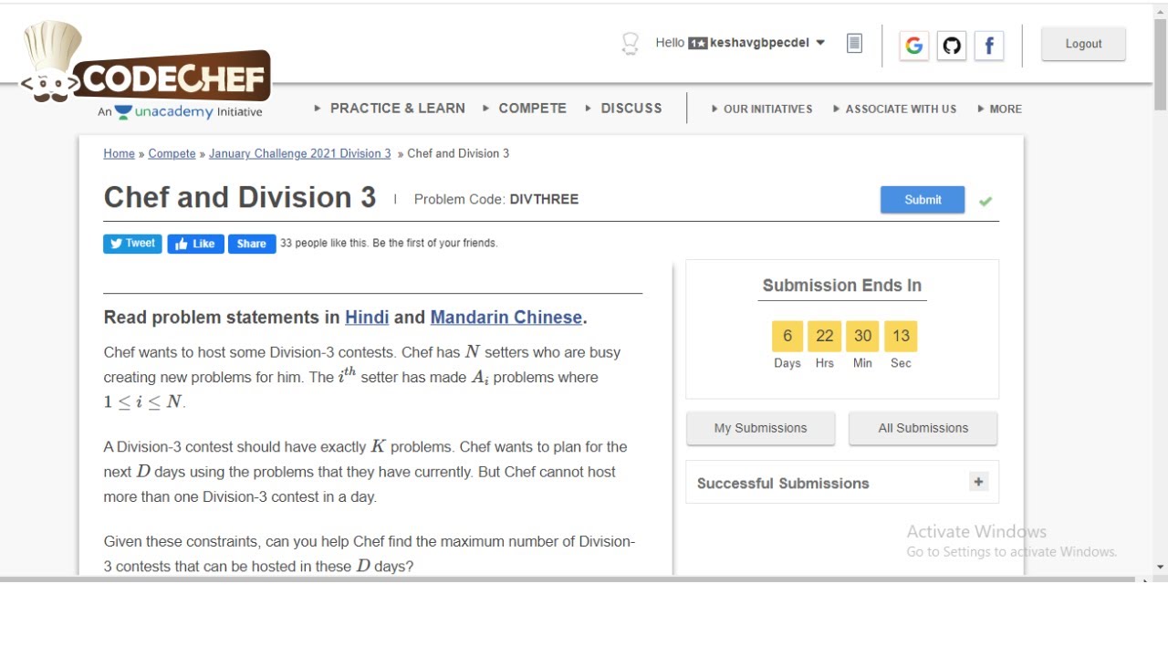 Chef And Division 3 Solution Easy Problem рџ Codechef January