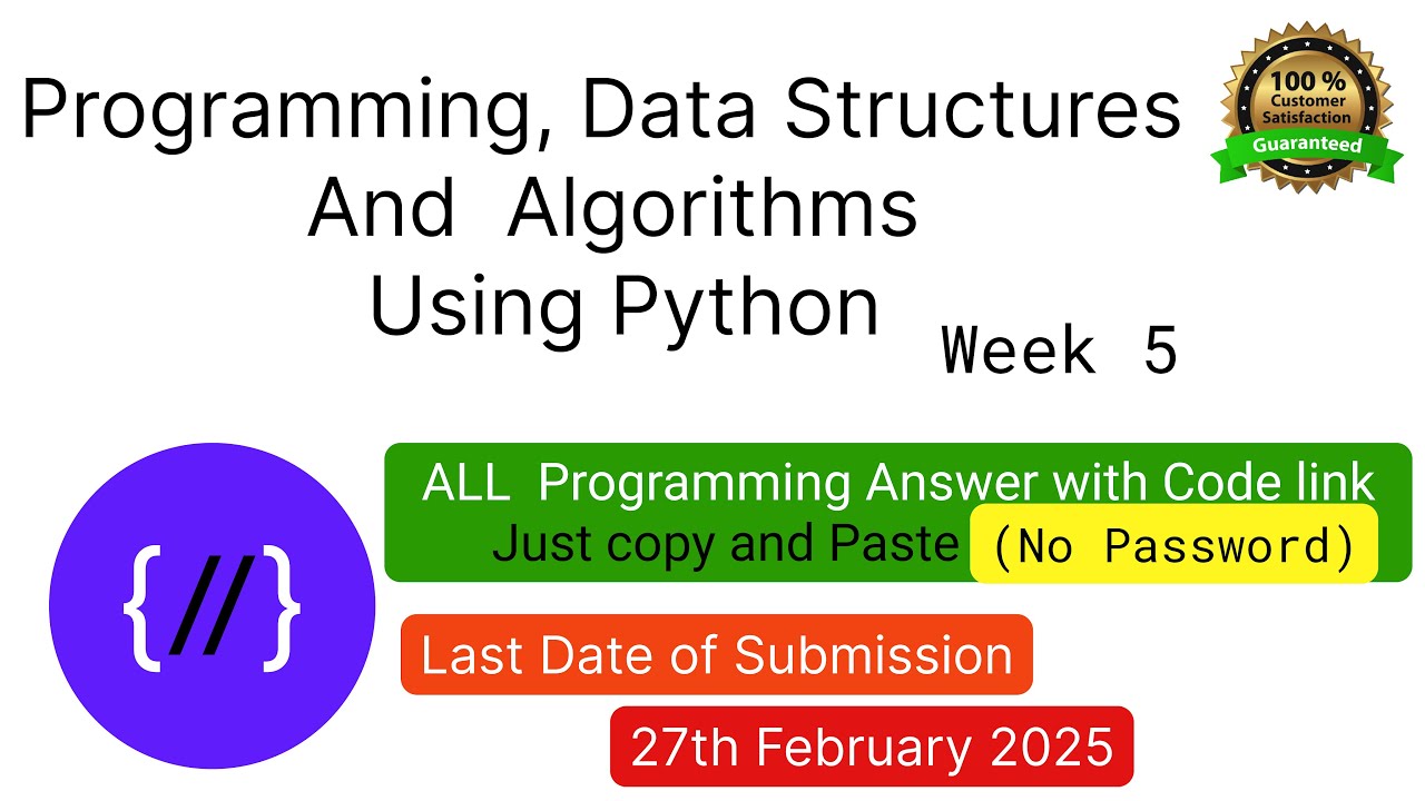 Nptel Programming Data Structures And Algorithm Using Python Week 5
