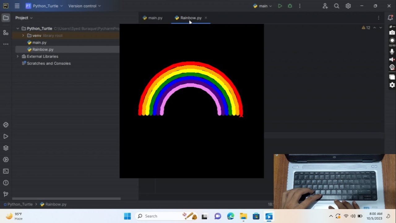 Asmr Programming Rainbow Using Python No Talking Asmrprog Youtube