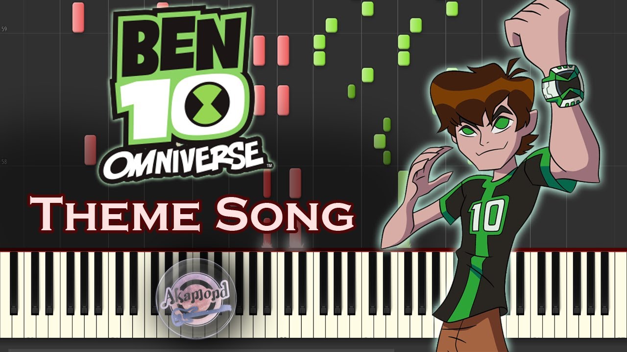 Ben 10 Omniverse Intro Theme Song Piano Cover Synthesia Tutorial