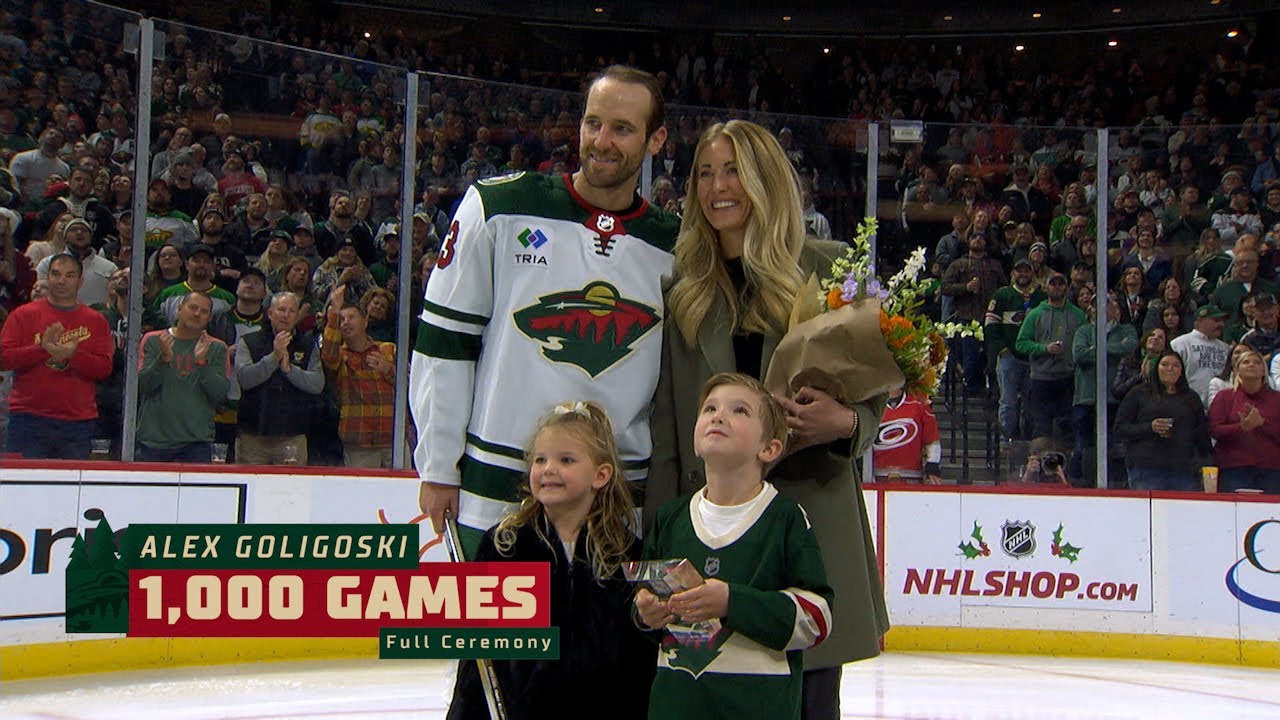 Alex Goligoski 1000 Games Full Ceremony Youtube