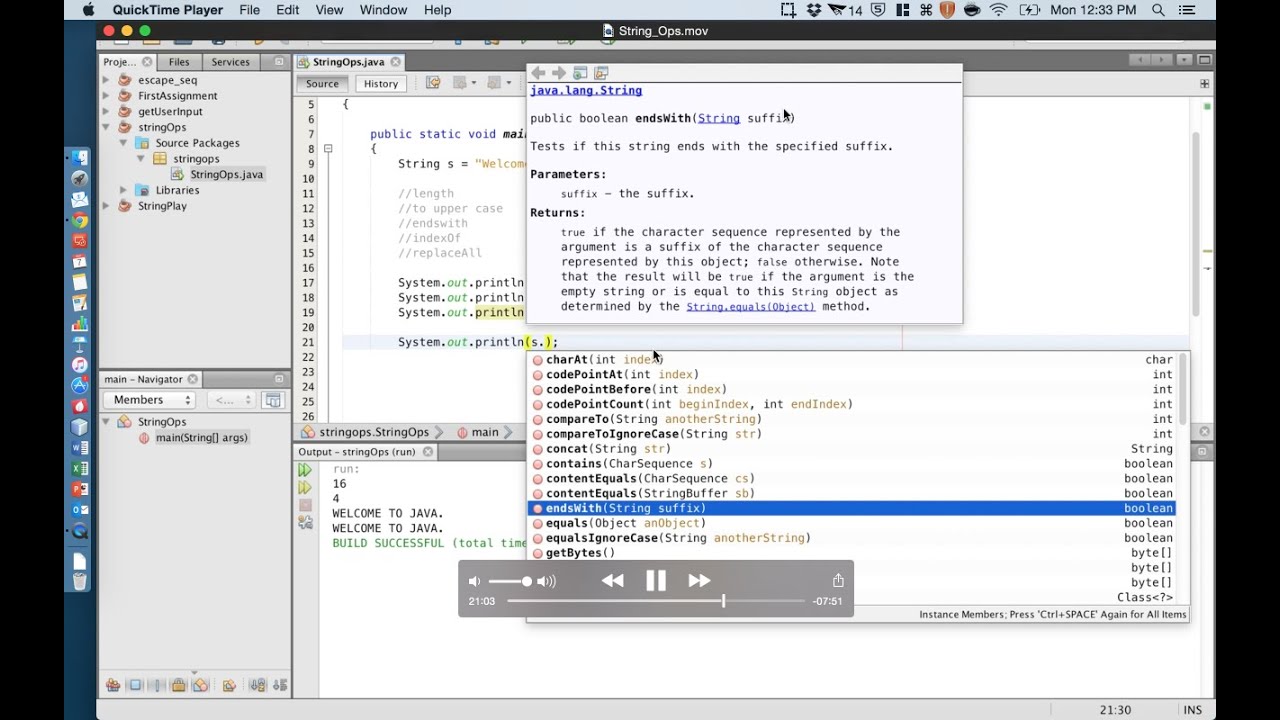 Beginner Java Tutorial String Operations Youtube
