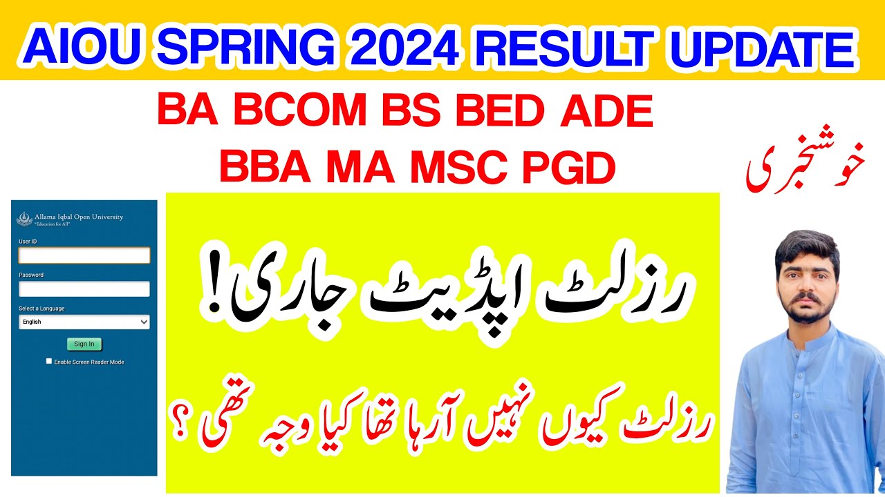 Breaking News Aiou Spring 2024 Result Update Aiou Ba Bcom Bs Bed