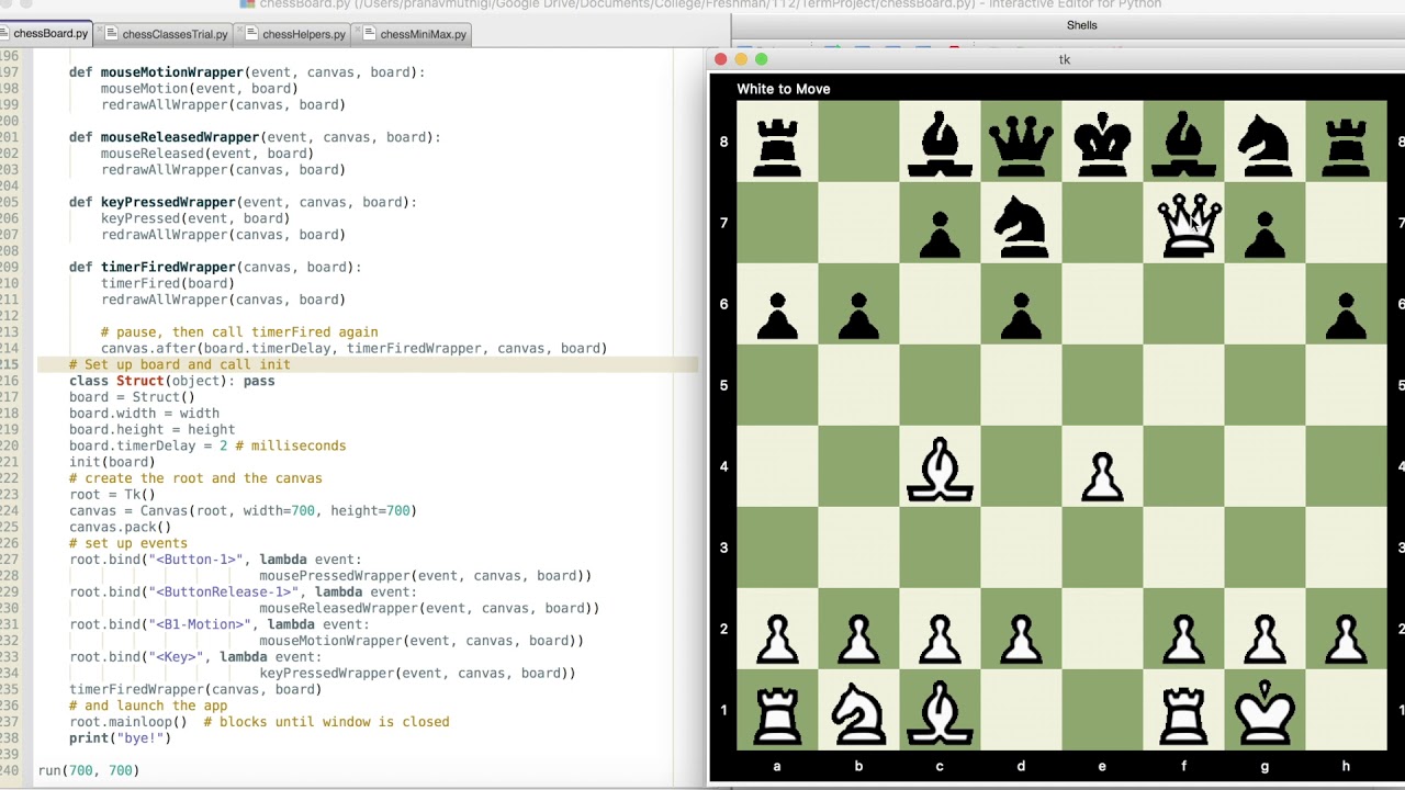 Python Chess With Minimax Ai Alpha Beta Pruning Youtube