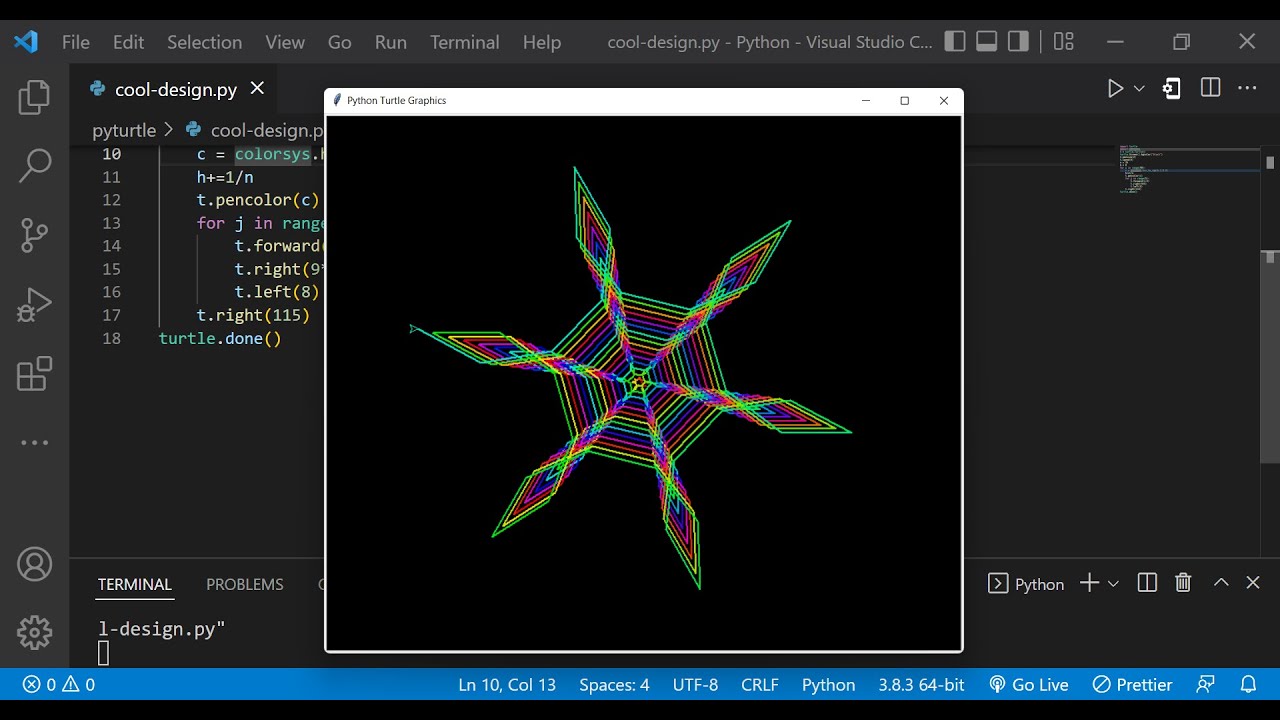 Python Turtle Graphics 20 Cool Shape Drawing Python Turtle Coding