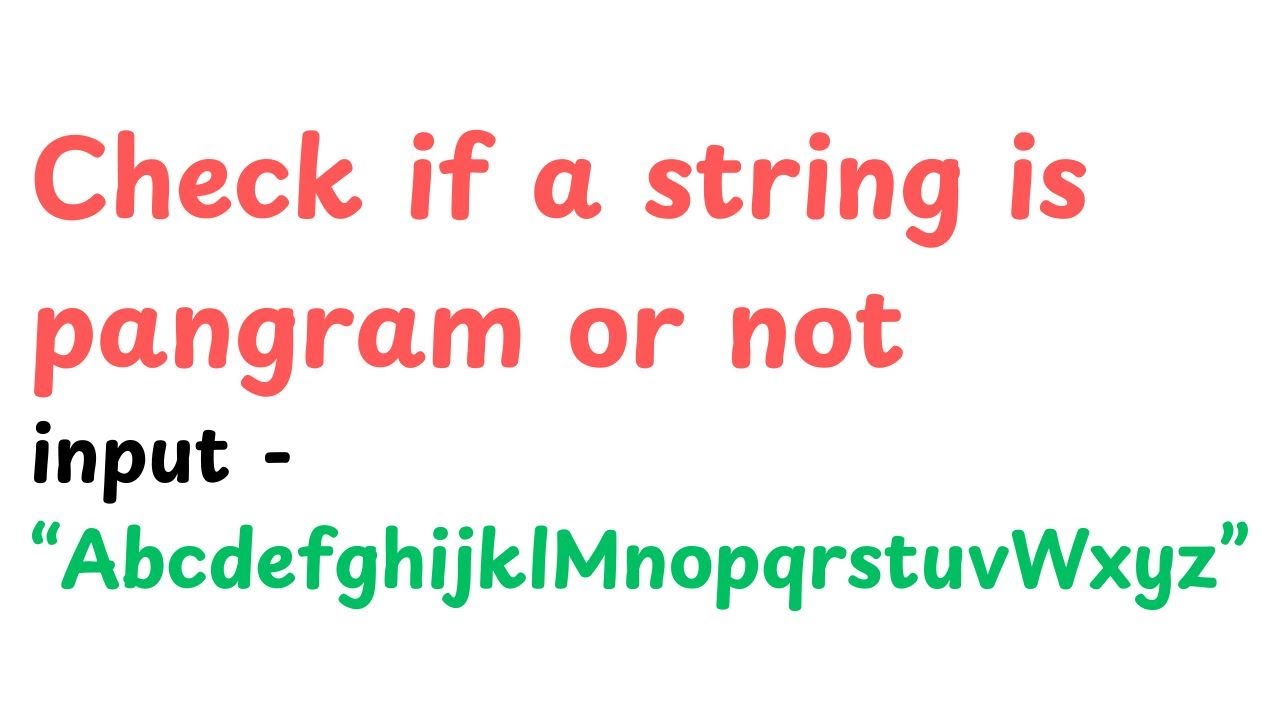 Check String Is Pangram Or Not Java Program Code With Ashutosh Youtube