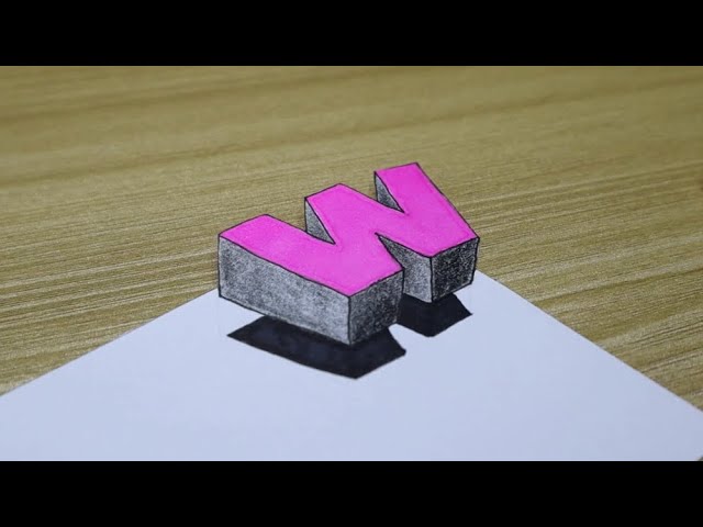 How To Draw 3d Letter W Easy 3d Letters Drawing Videos For Kids