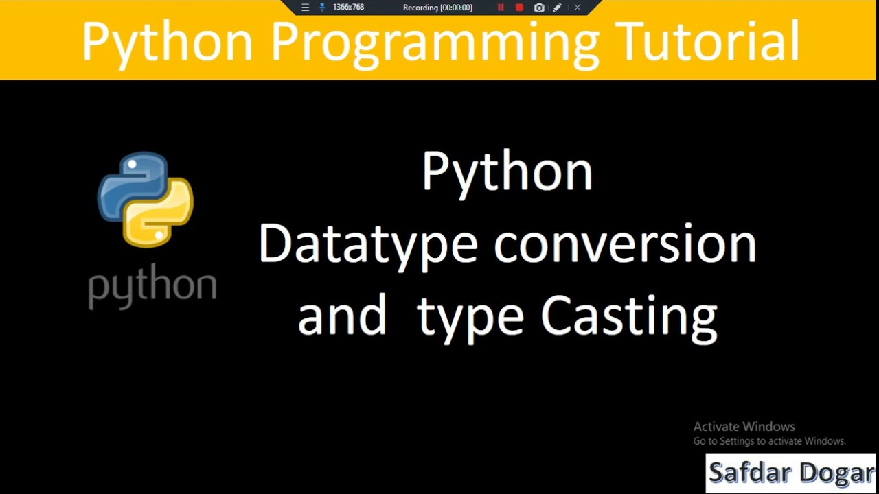 Datatype Conversion And Type Casting In Python 3 Python Tutorial For