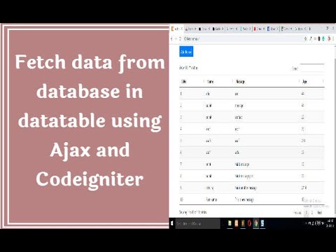 How To Fetch Data From Database In Datatable Using Ajax And Codeigniter