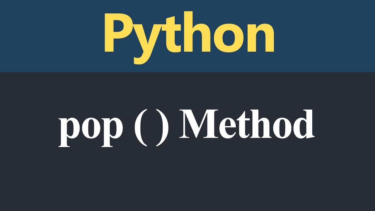 Pop Method In Python Hindi Youtube