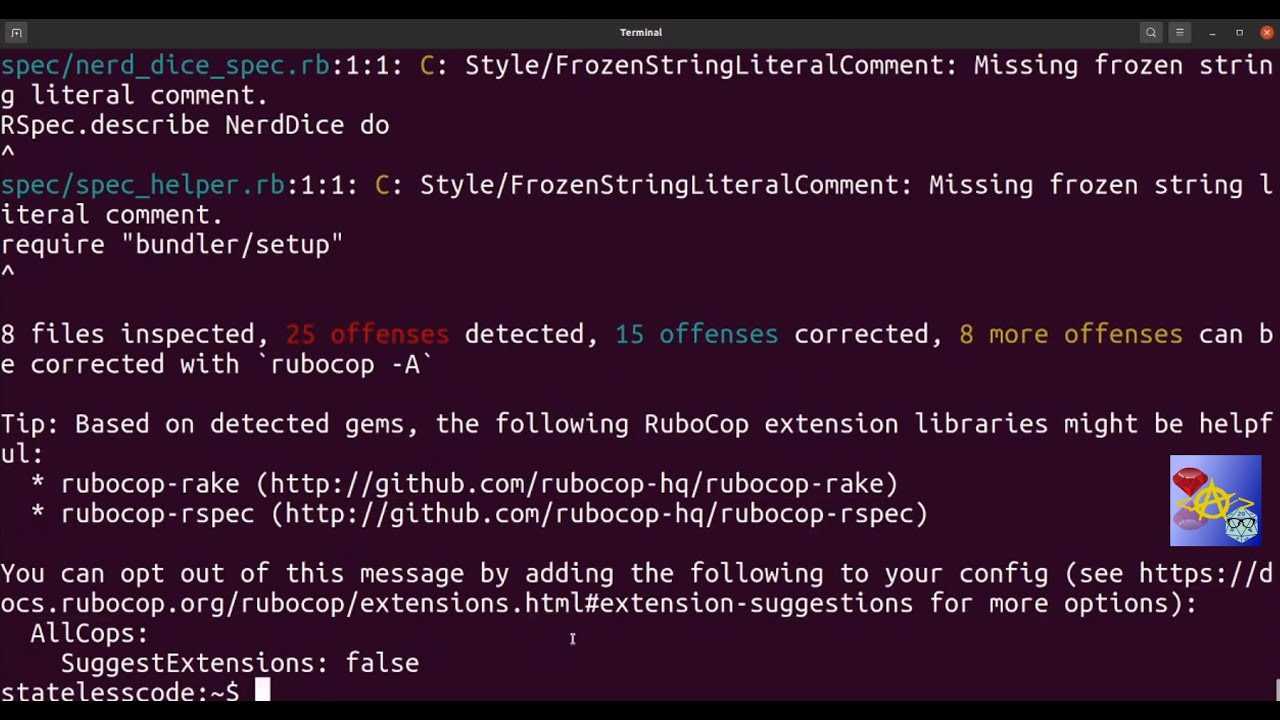 Codecast Create A Rubygem 03 Set Up Rubocop And Flesh Out The Readme