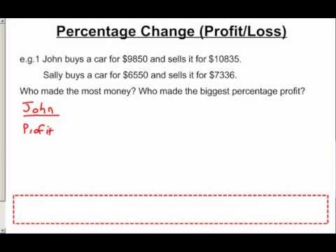 Percentage Change Profit Loss Youtube