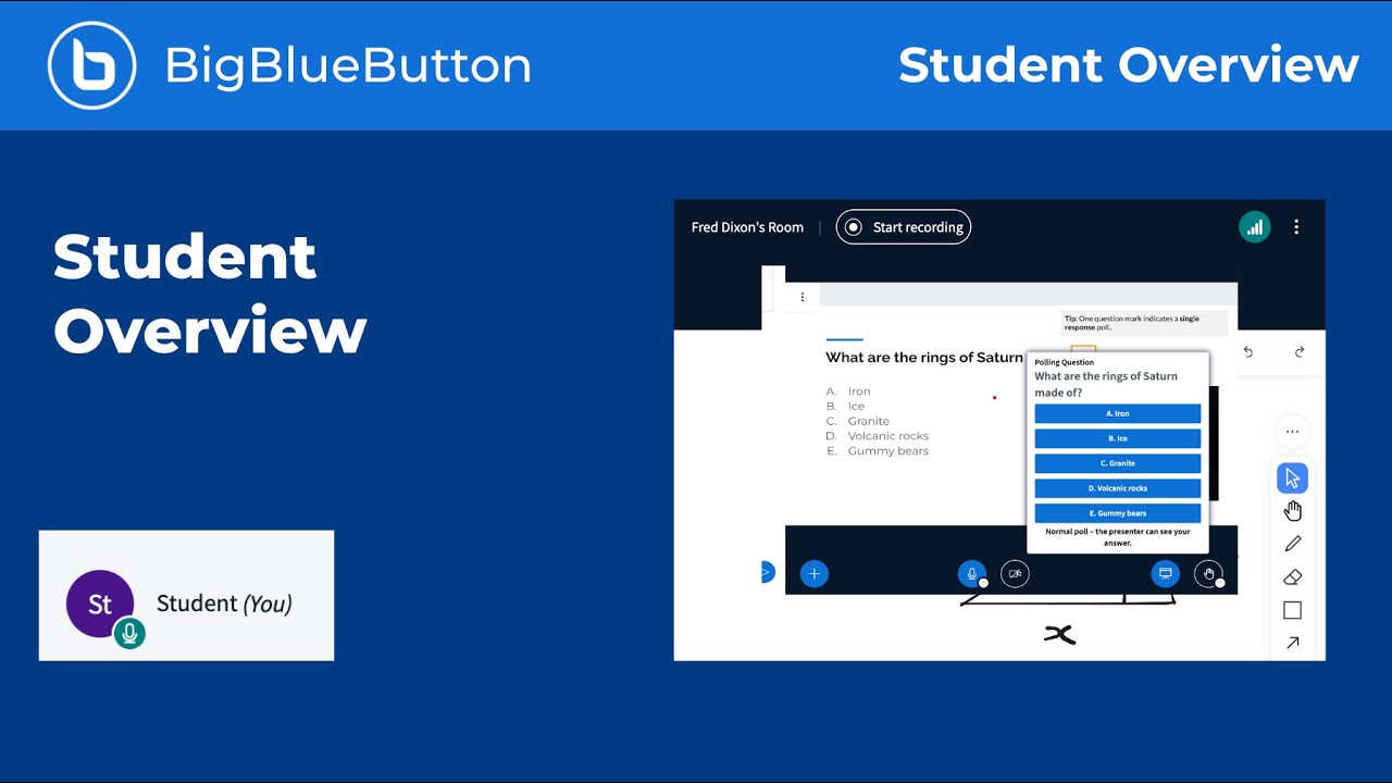 Bigbluebutton Student Overview Youtube