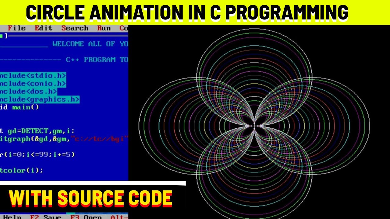 How To Create Circle Animation In C Program Circle In C C